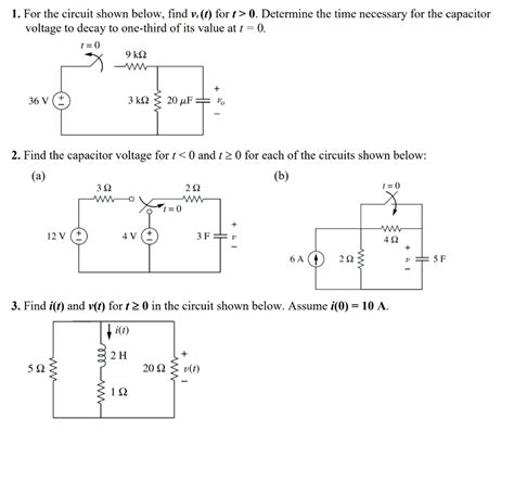 Solved For The Circuit Shown Below Find V T For T Chegg