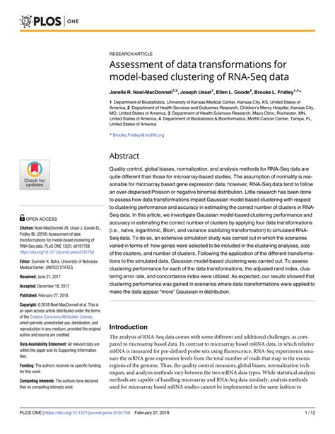 pdf assessment of data transformations for model based clustering of