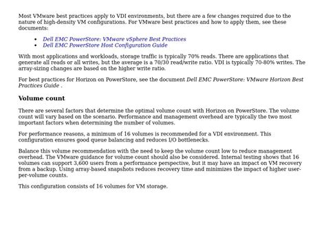 Vmware Best Practices Powerstore 1 500 Vmware Horizon Vdi Users Dell Technologies Info Hub