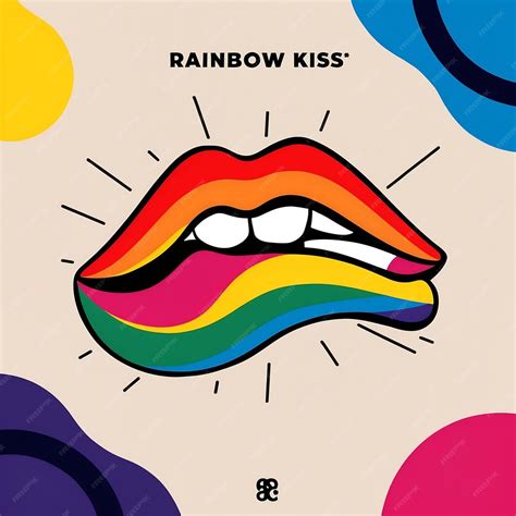 Lively Rainbow Kiss Image For Eyecatching Displays Premium Ai