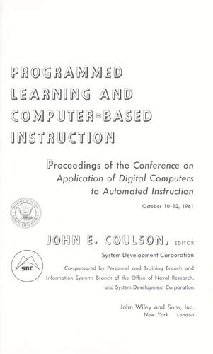 programmed learning and computer based instruction by conference on