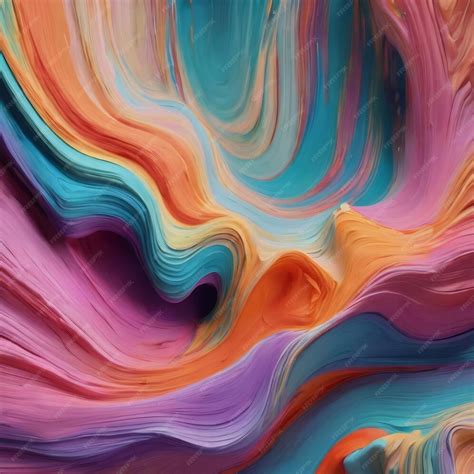 3d 8k 16k Cor Fluida Pastel Traços De Pincel Renderização 3d Foto Premium