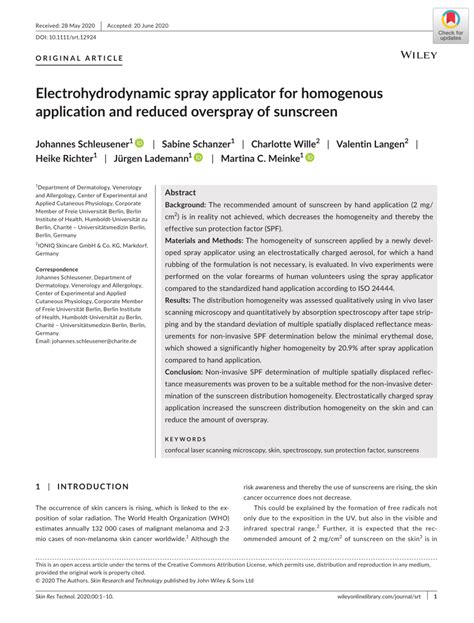Pdf Electrohydrodynamic Spray Applicator For Homogenous Application And Reduced Overspray Of