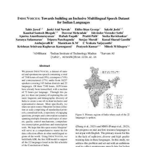 Indicvoices Towards Building An Inclusive Multilingual Speech Dataset