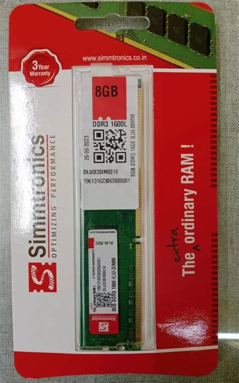 Simmtronics 8 Gb Ddr3 Ram At ₹ 1900piece Simmtronics Laptop Ram In New Delhi Id 2852997972073