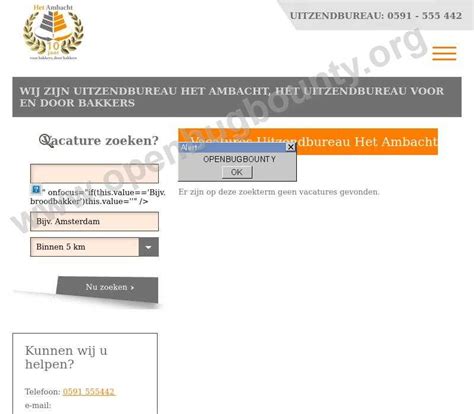 Uitzendbureauhetambacht Nl Cross Site Scripting Vulnerability OBB