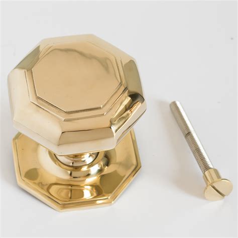 Large Octagonal Brass Centre Door Pull Replica Door Furniture