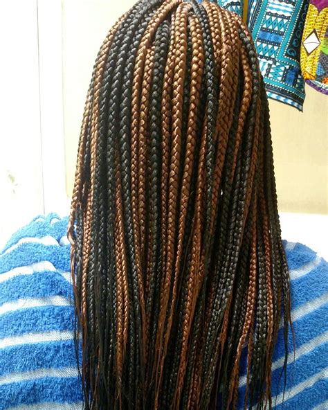 Box Braids With Brown