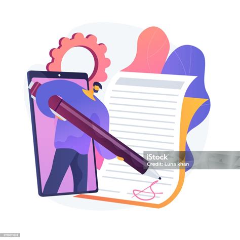 Electronic Signature Vector Concept Metaphor Stock Illustration Download Image Now Abstract