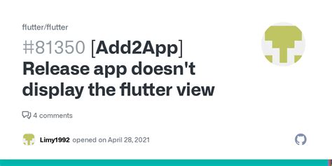 Add2app Release App Doesnt Display The Flutter View · Issue 81350