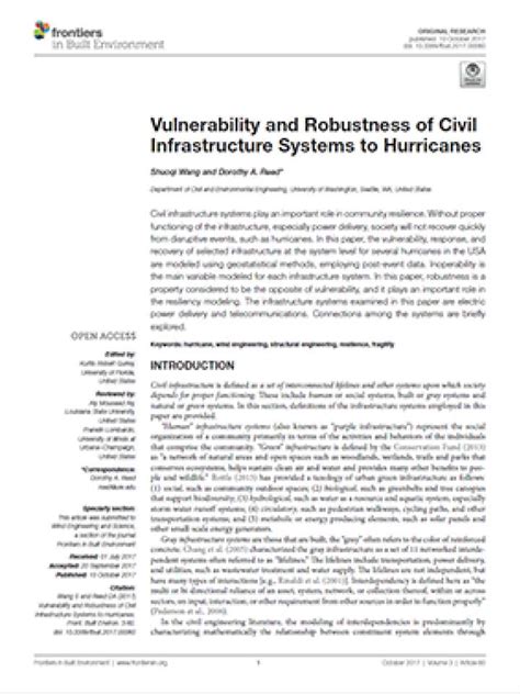 Vulnerability And Robustness Of Civil Infrastructure Systems To