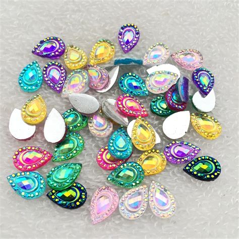 믹스 100pcs 812mm 드롭 Ab 플랫 백 라인석 스톤 크리스탈 웨딩 공예 의류 액세서리 Diy 버튼 A48a라인석