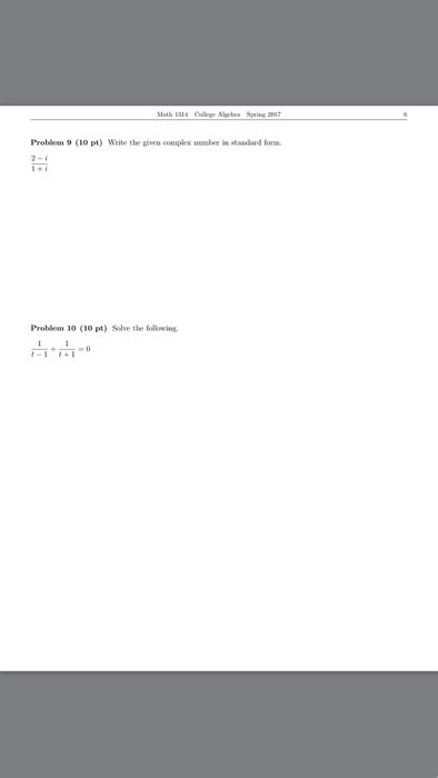 solved write the given complex number in standard form