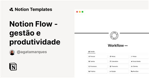 Notion Flow Gestão E Produtividade Notion Template