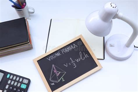 Blackboard With Hand Written Geometry Volume Formulas Stock Image Image Of Class Basic 305137389
