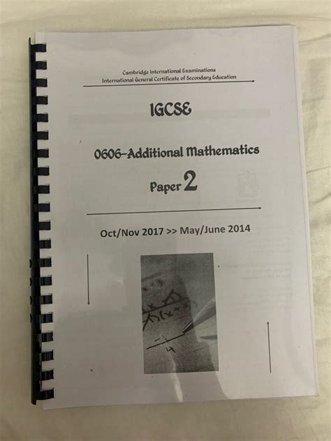 Igcse Additional Mathematics Past Year Paper Hobbies And Toys Books