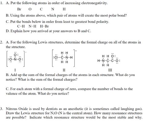 Solved 1 A Put The Following Atoms In Order Of Increasing