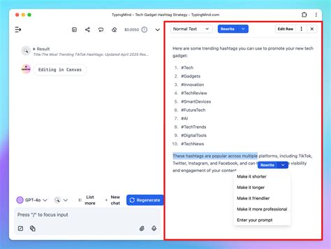 Typingmind Custom Canvas Editor