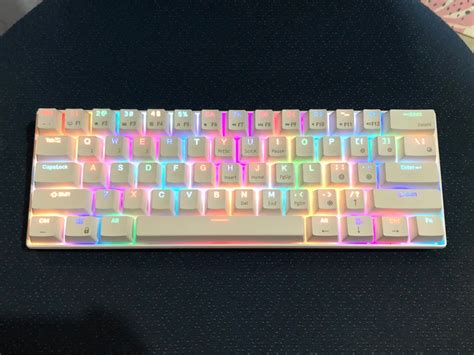 Royal Kludge Rk61 White Rgb Brown Swtich Keyboard Computers And Tech