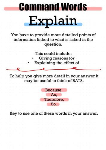 Command Word Posters Teaching Resources