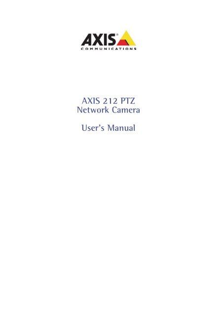 Axis 212 Ptz Network Camera Users Manual Sds Security Ltd
