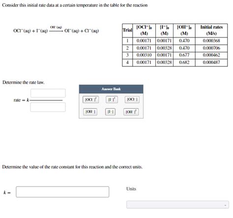 solved consider this initial rate data at a certain