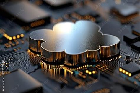 The Concept Of Cloud Computing And Network Security Technology Is Represented By A Blue Circuit