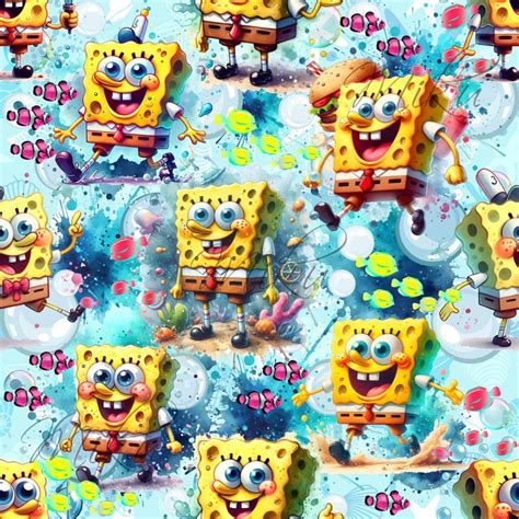 Spongebob Seamless Pattern Etsy