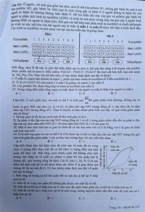 Đề thi Sinh học THPT quốc gia 2024 có đáp án và file PDF