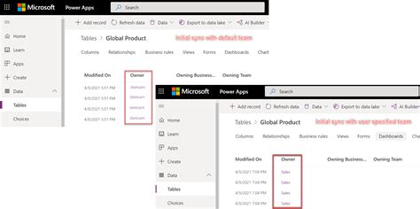 user specified team owner finance and operations dynamics 365