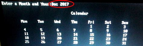 C Print A Calendar By Input Character Month And Integer Year Stack