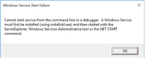 How To Resolve Cannot Start Service From The Command Line Or Debugger