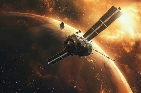 Premium Photo Autonomous Space Probe Near Planet In Outer Space