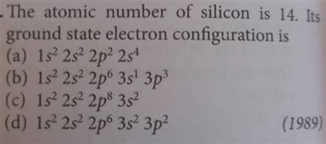 Si Electron Configuration