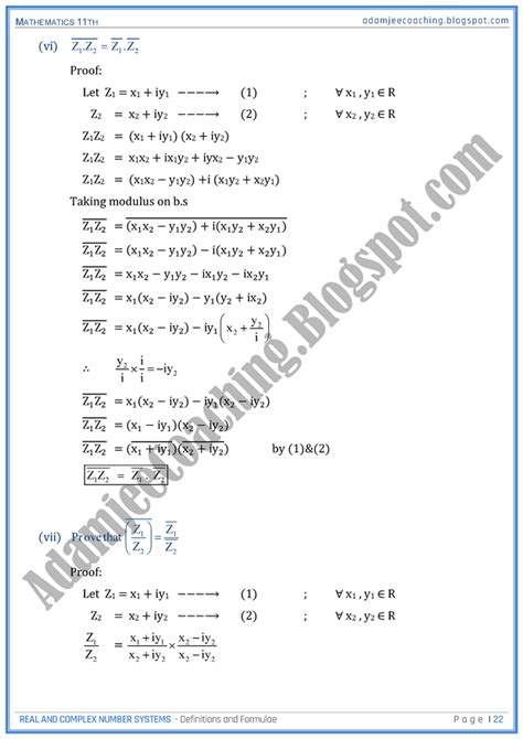 real and complex number systems definitions and formulae mathematics