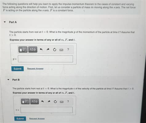 Solved The Impulse Momentum Theorem Complete Parts A I