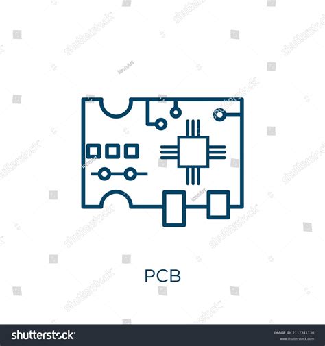 Pcb Icon Thin Linear Pcb Outline Stock Vector Royalty Free 2117341130
