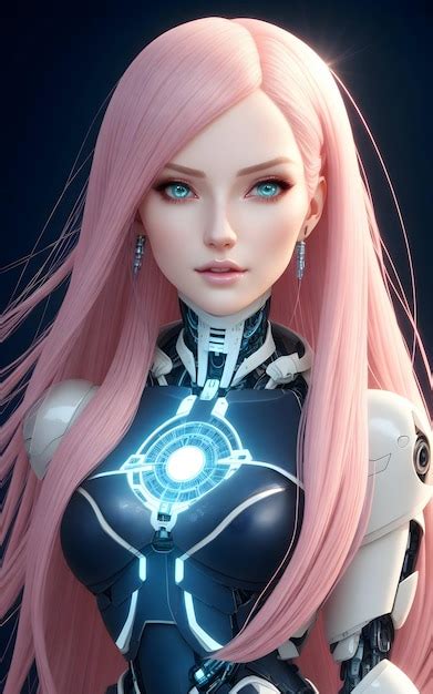 Premium Photo Beautiful Robot Girl With A Human Face