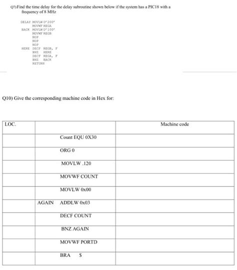 Solved Q7 Find The Time Delay For The Delay Subroutine