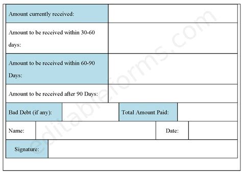 Accounts Receivable Fillable Pdf Form Editable Pdf Forms