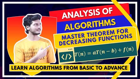 master theorem for decreasing functions analysis of algorithm