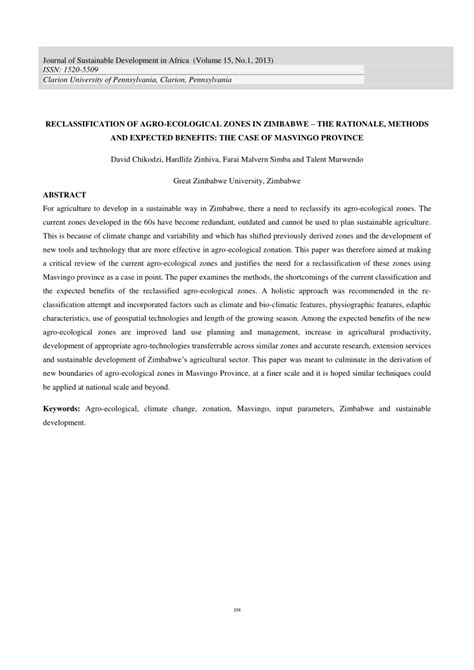Pdf Drought Monitoring For Masvingo Province In Zimbabwe A Remote Sensing Perspective