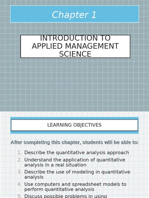 Chapter 1 Intro To Management Science | PDF