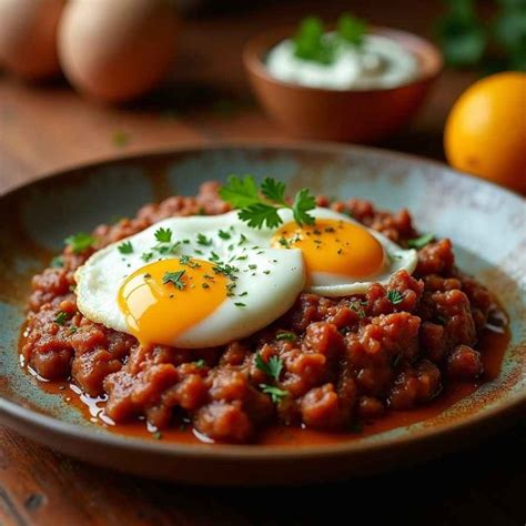 Ground Beef Shakshuka With Poached Eggs