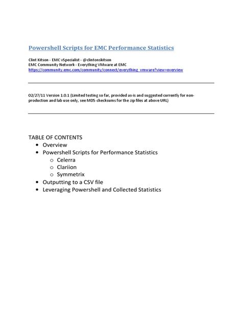 Powershell Emc Performance Scripts 022711 Download Free Pdf