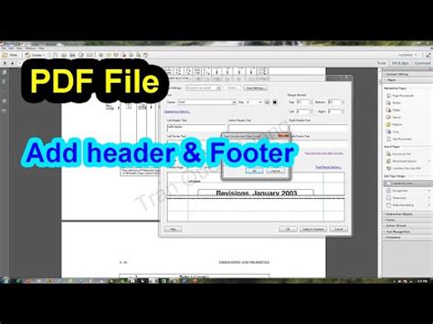 Add Header And Footer In PDF File With Adobe Acrobat Pro YouTube