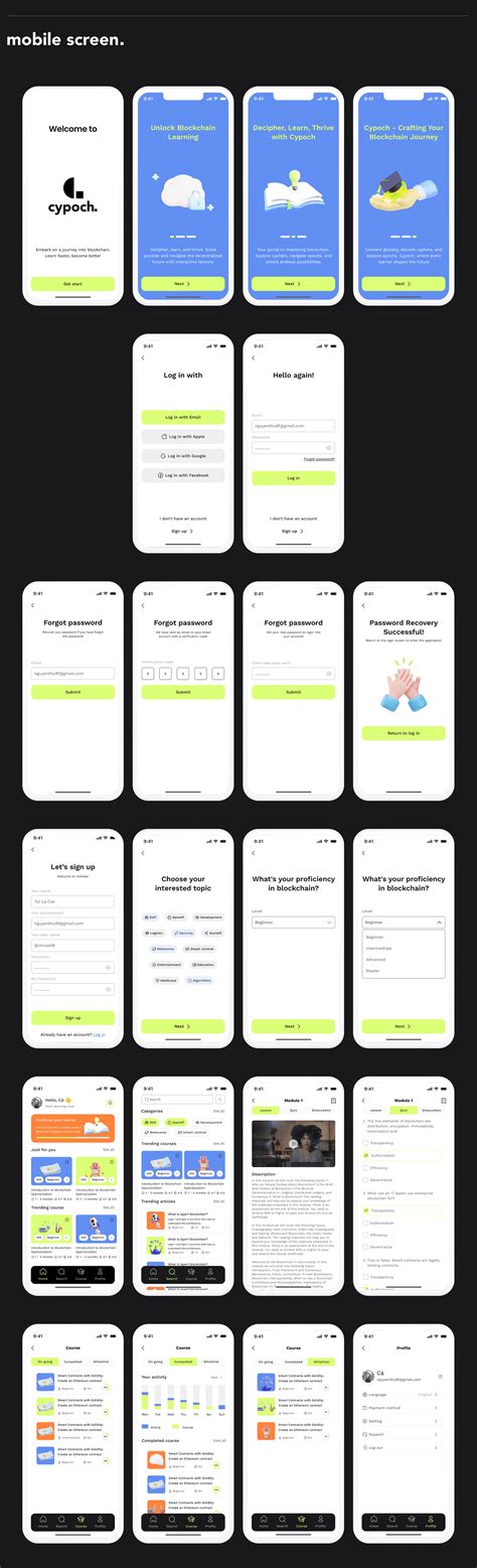 Learning Blockchain App Design UX UI Case Study On Behance