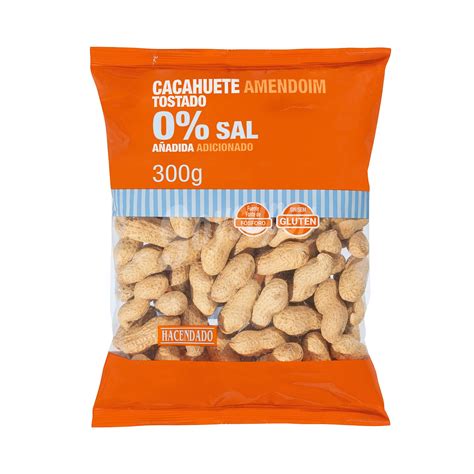 Hacendado Cacahuete Cascara Sin Sal Paquete 300 G