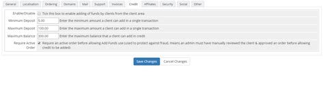 How To Configure Credit Settings In Whmcs Inmotion Hosting