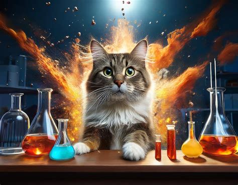 A Cat Exploding During A Scientific Experiment Stock Illustration A Cat Exploding During A Scientific Experiment Stock Illustration